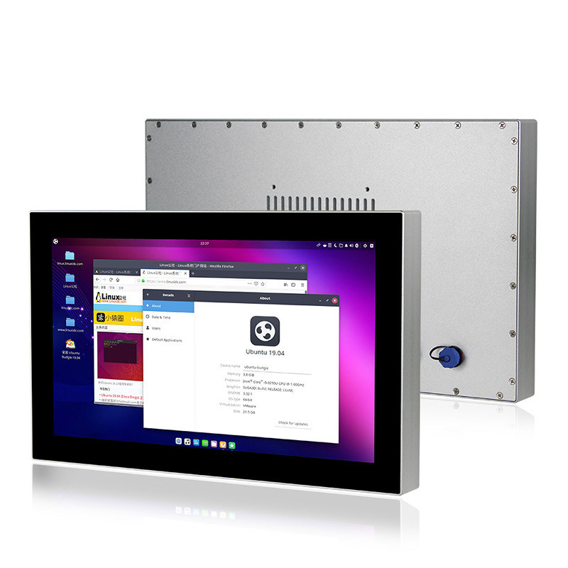 VESA ติดตั้งหน้าจอสัมผัสกันน้ำพีซี Windows10 Core I5 Fanless IP67